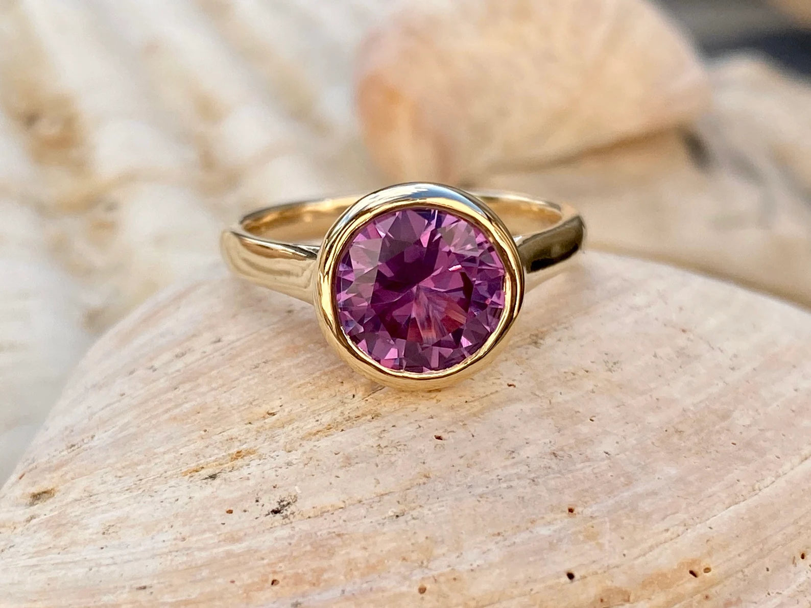 Alexandrite Solitaire Bezel Engagement Ring – Scott Bonomo Diamond Setting